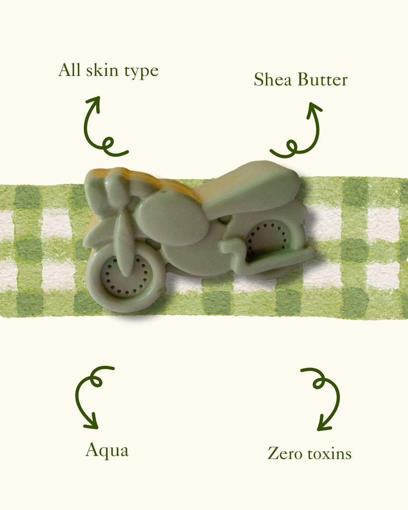 Kids' Bike Shaped Soap Bar - Shea Butter (100g) – Rainvas