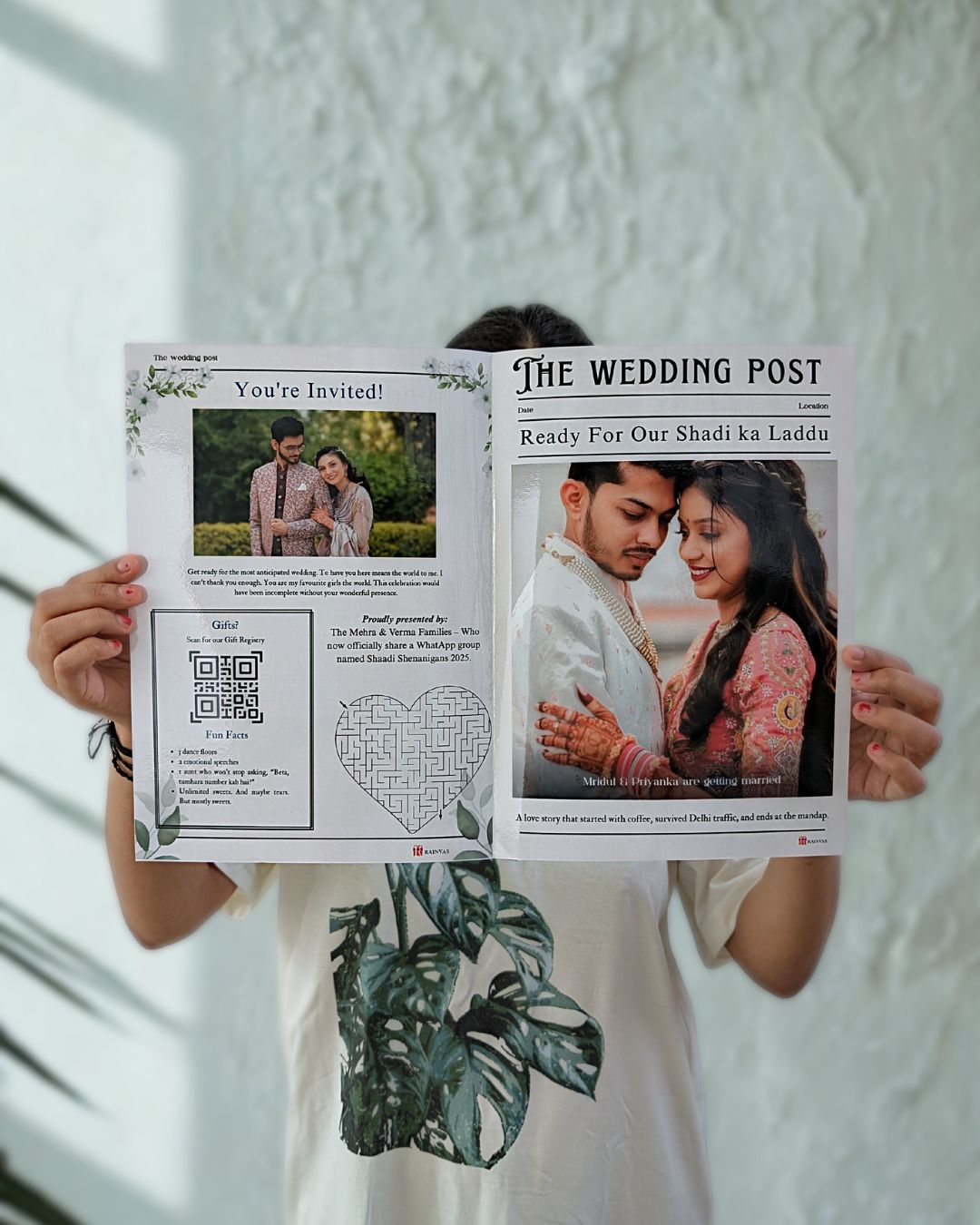 Wedding Invite Newspaper: Personalised Wedding Print – Rainvas