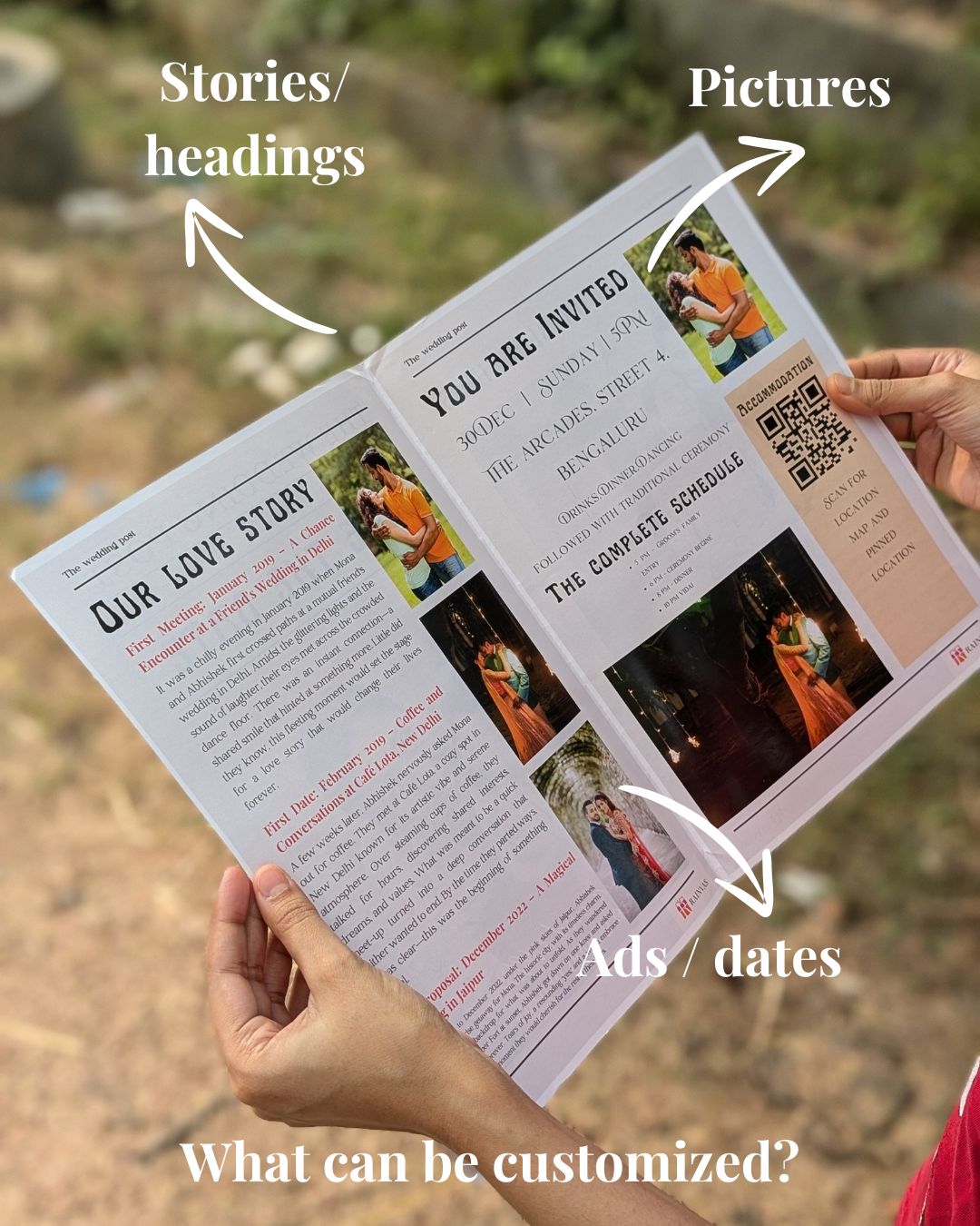 Personalized with headlines & photos wedding invite newspaper – Rainvas